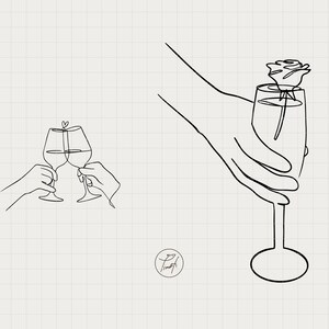 Cheers Svg Line Art Woman, One Line Drawing Female Line Art, Commercial ...