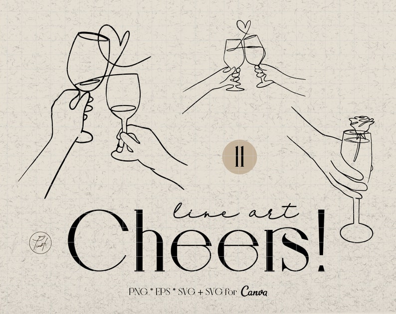 Cheers Svg Line Art Woman, One Line Drawing Female Line Art, Commercial ...