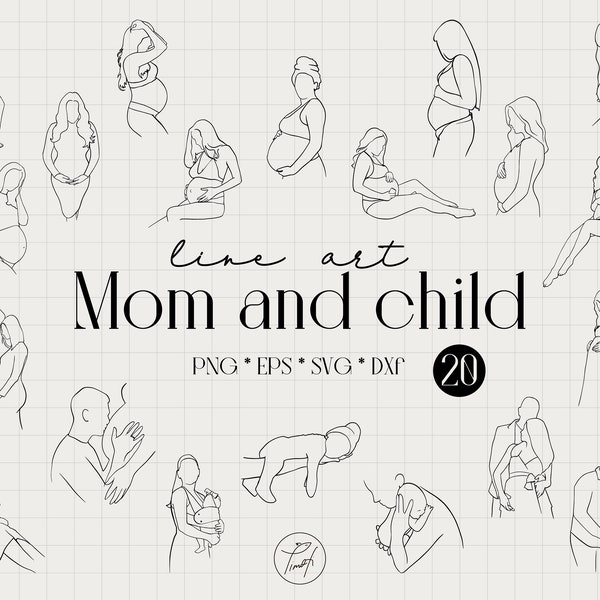 Pregnancy Line Art - Etsy