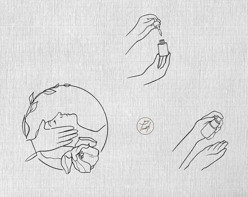Facial Massage Line Art, Woman Svg Single Line Art, Continuous Line Art ...