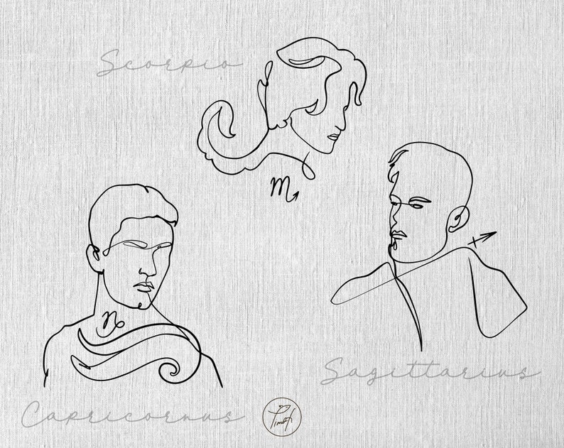 Male Zodiac Sign Svg, Single Line Art Celestial Svg, Aries Svg, Taurus ...