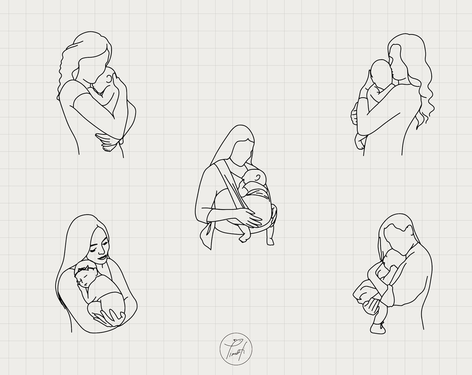 Mutter und Baby svg, Schwangerschaft Linie Kunst Akt Set, schwangere ...