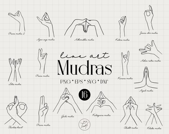 Mudras Exercise Svg Yoga Spiritual Svg One Line Drawing - Etsy