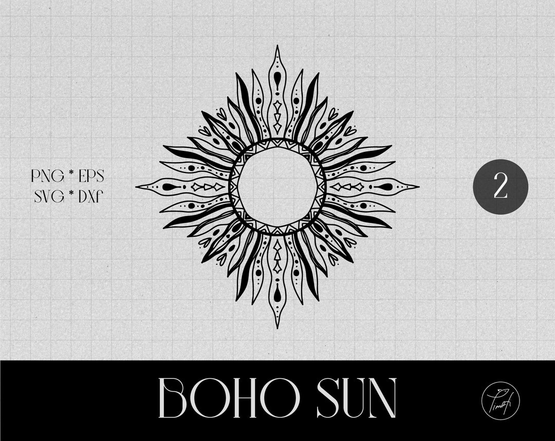 Boho Sun Svg, Boho Svg, Sun Clipart Vector Shapes, Popular Svg Files ...