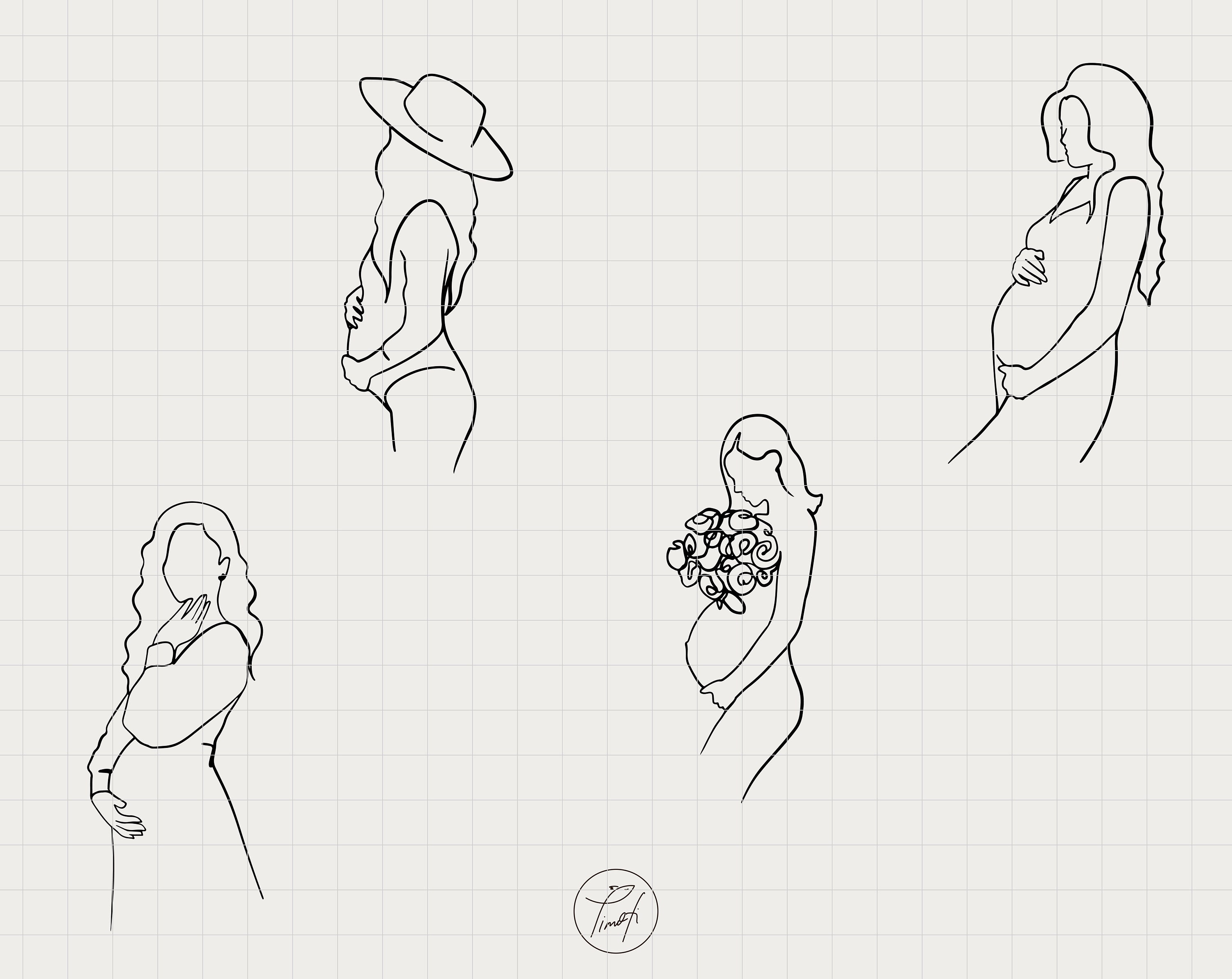 Mother Line Art Svg Pregnancy Line Art Canva Svg Mothers Day - Etsy
