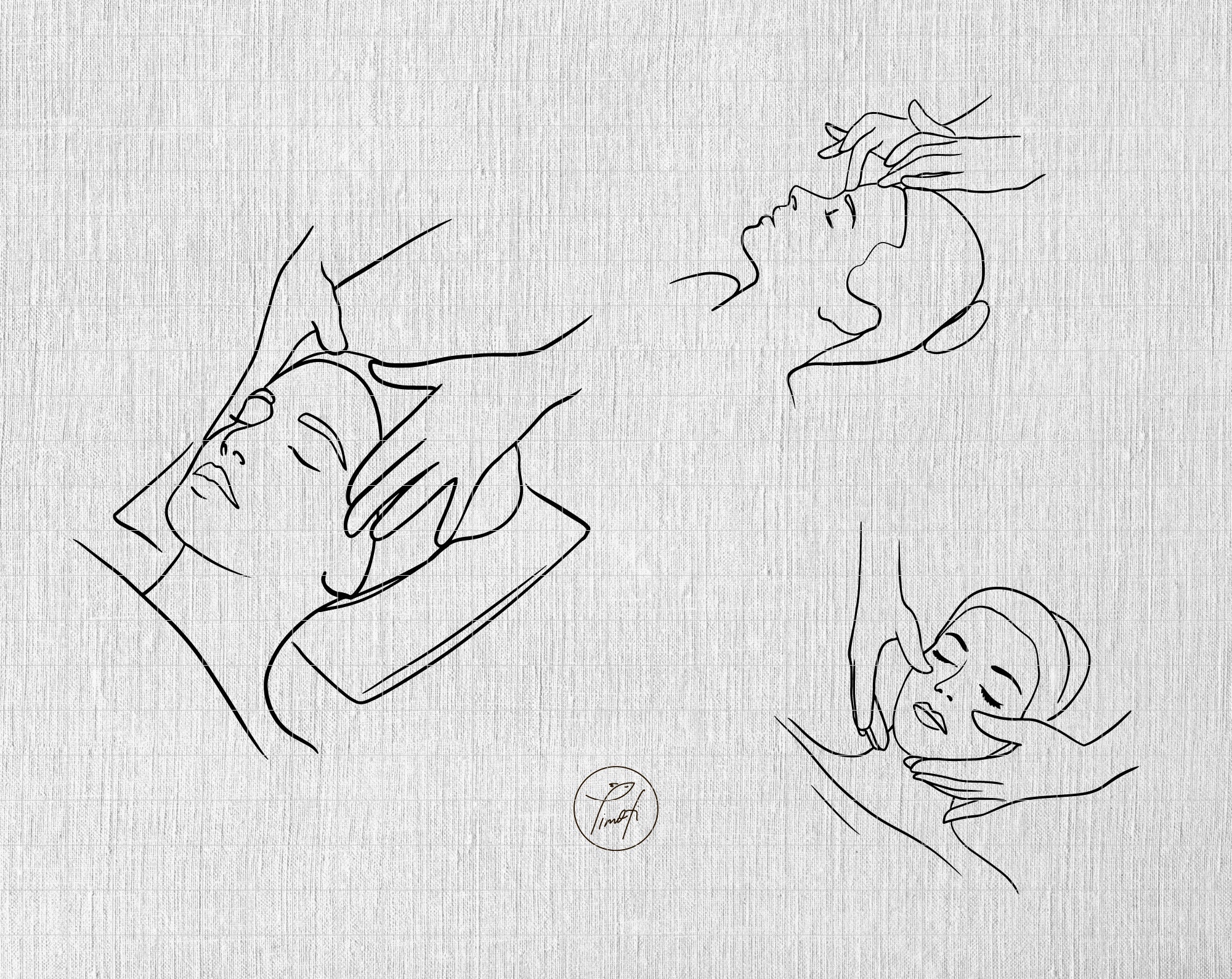 Facial Massage Line Art, Woman Svg Single Line Art, Continuous Line Art ...