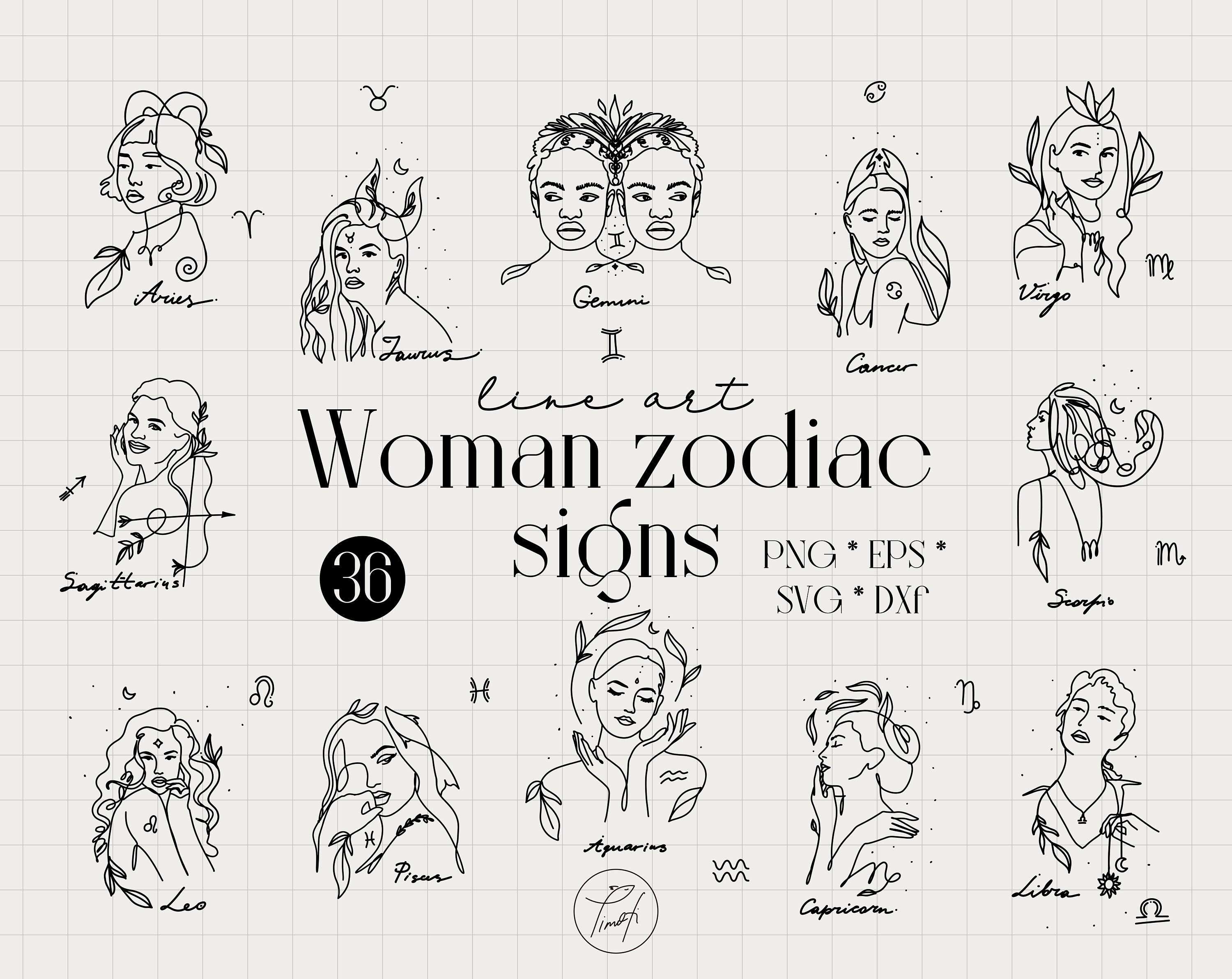 Zodiac Svg Line Art Face, Aries Svg, One Line Drawing Woman Celestial ...