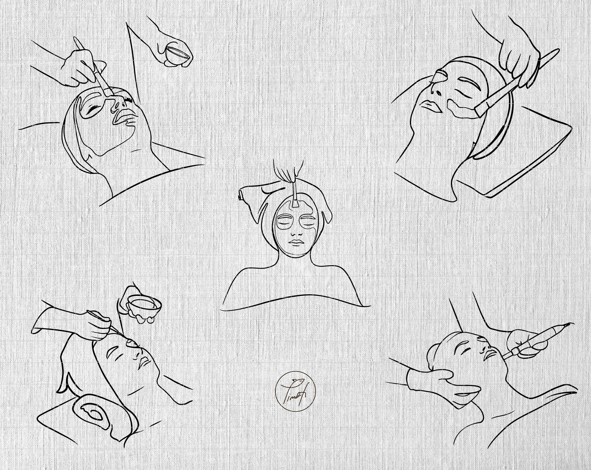 Facial Massage Line Art, Woman Svg Single Line Art, Continuous Line Art ...