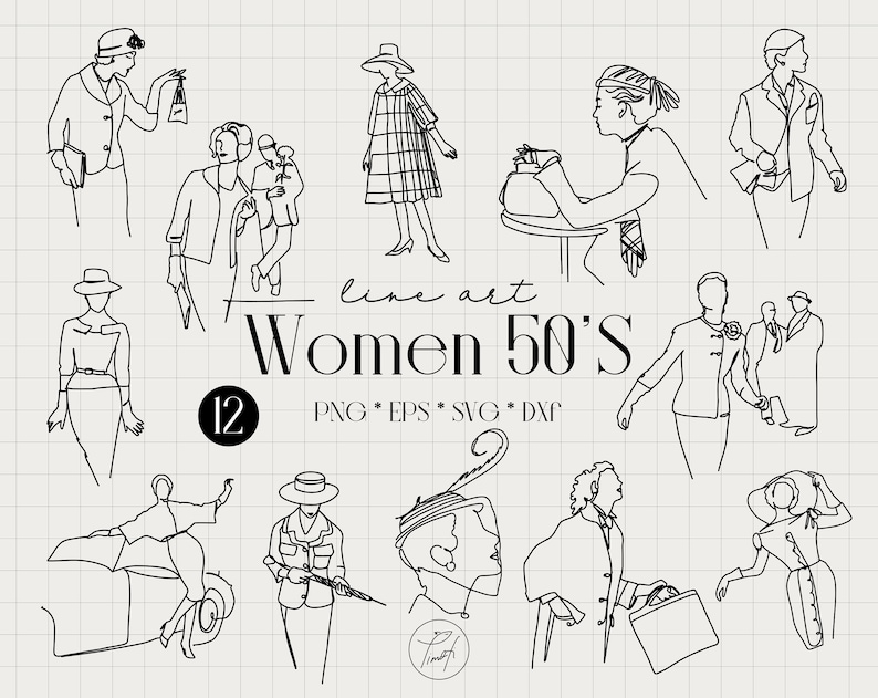 Woman Line Drawing Retro Svg, Hand Drawn Line Svg Feminist Art Print ...