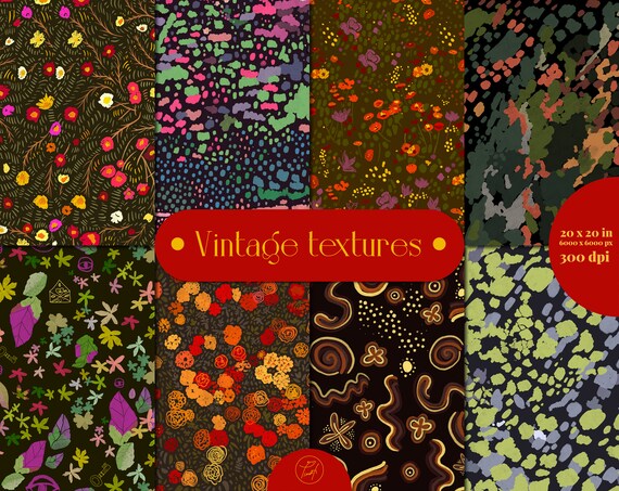 Vintage Seamless Digital Paper Retro Autumn Digital Paper | Etsy