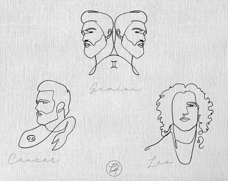 Male Zodiac Sign Svg, Single Line Art Celestial Svg, Aries Svg, Taurus ...