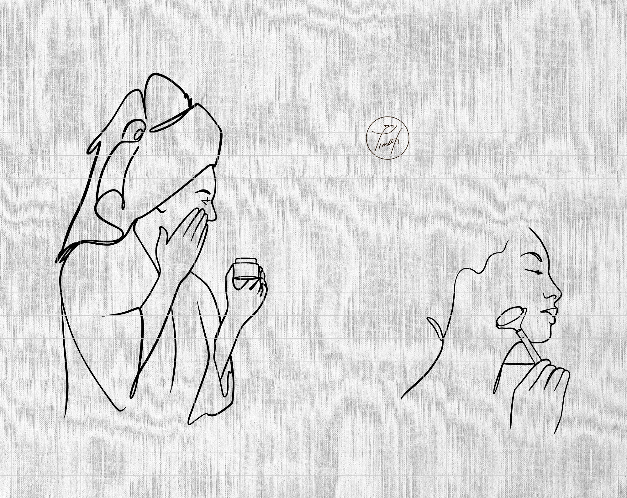 Facial Massage Line Art, Woman Svg Single Line Art, Continuous Line Art ...