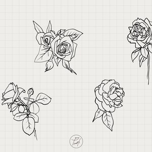 Roses Svg One Line Drawing, Rose Svg, Spring Flowers Svg, Commercial ...