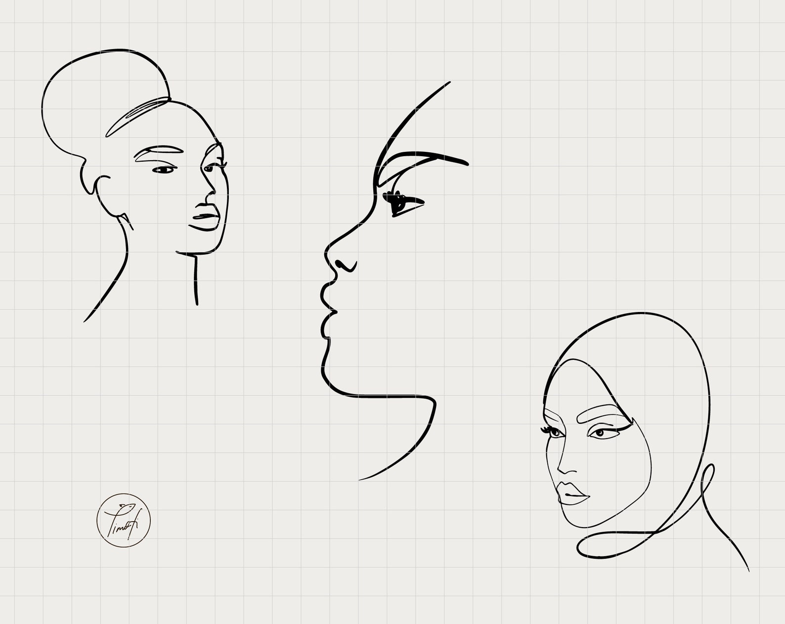 Female Line Art Face Svg, Lips Svg, Makeup Svg Single Line Face Art ...