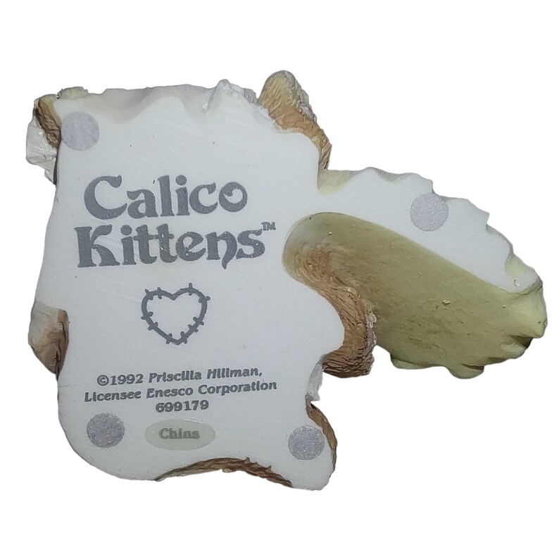 Enesco Calico Kittens Love Heart Signage Plaque 1992 #699179 Ruffle Cat ...