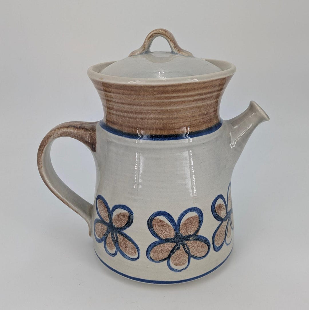 Metlox Bandero Coffee Pot Lidded Ceramic Pottery Kettle 1970s Flower ...
