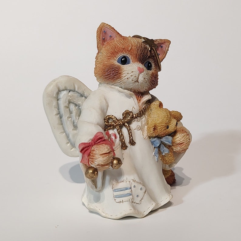 Calico Kittens Angel Cat Figurine Hark-a Herald Angel Enesco 144193 P ...