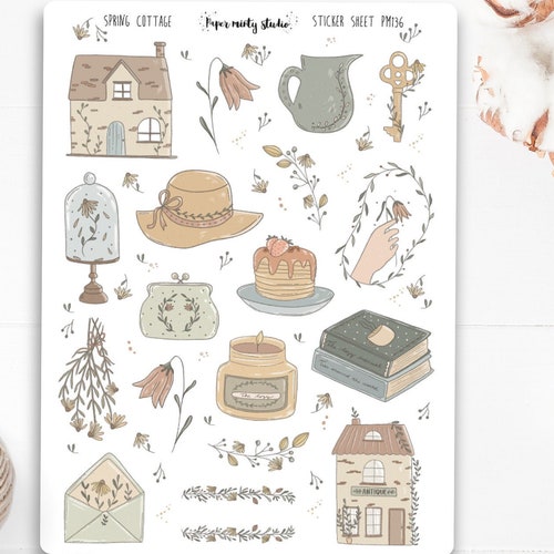 Cottagecore Sticker Sheet Bullet Journal Stickers Planner | Etsy