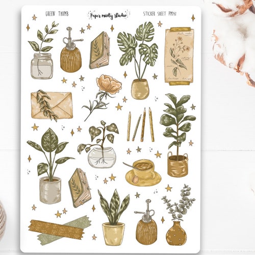 Cottagecore Sticker Sheet Bullet Journal Stickers Planner | Etsy
