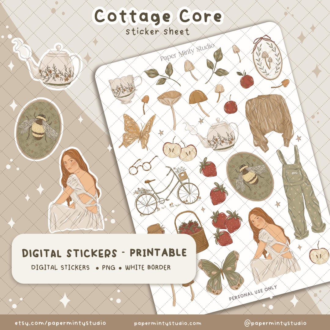 Cottage Core Printable Stickers, Goodnotes Stickers, Fall Season ...