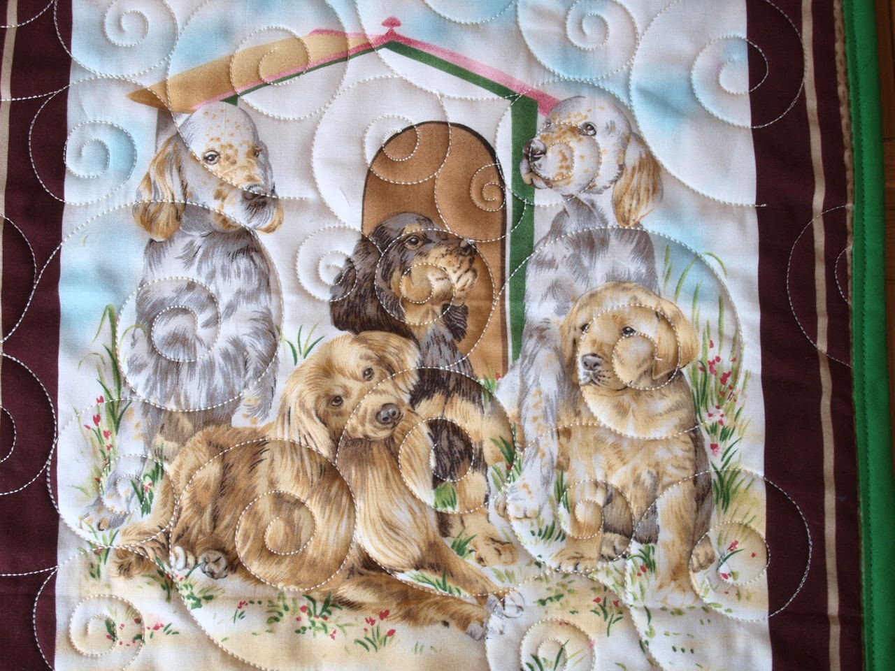 Quilted Dog Table Topper, Quilted Table Runner, Dog Coffee Table Mat ...