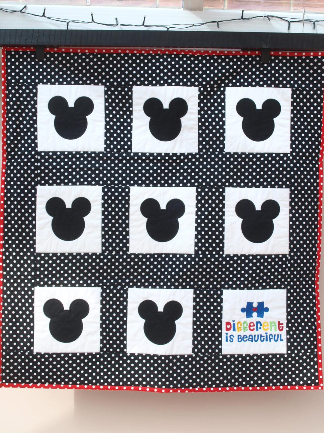 Autism Quilt Blanket, Mickey Quilt, Mickey Mouse Inspired Quilt ...