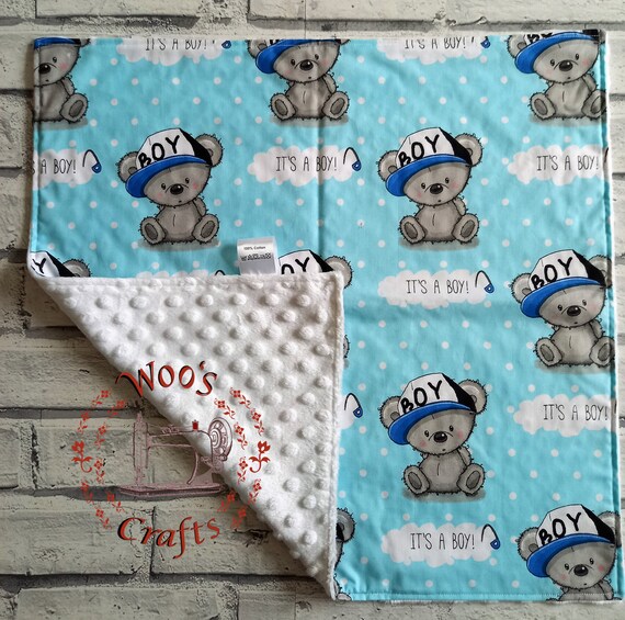 It s a Boy Lovey Blanket Baby Blankie Teddy Blankie Cwtch Blanket Baby Cuddle Blanket Lovie Blanket Baby Shower Gift Minky Blanket Etsy UK