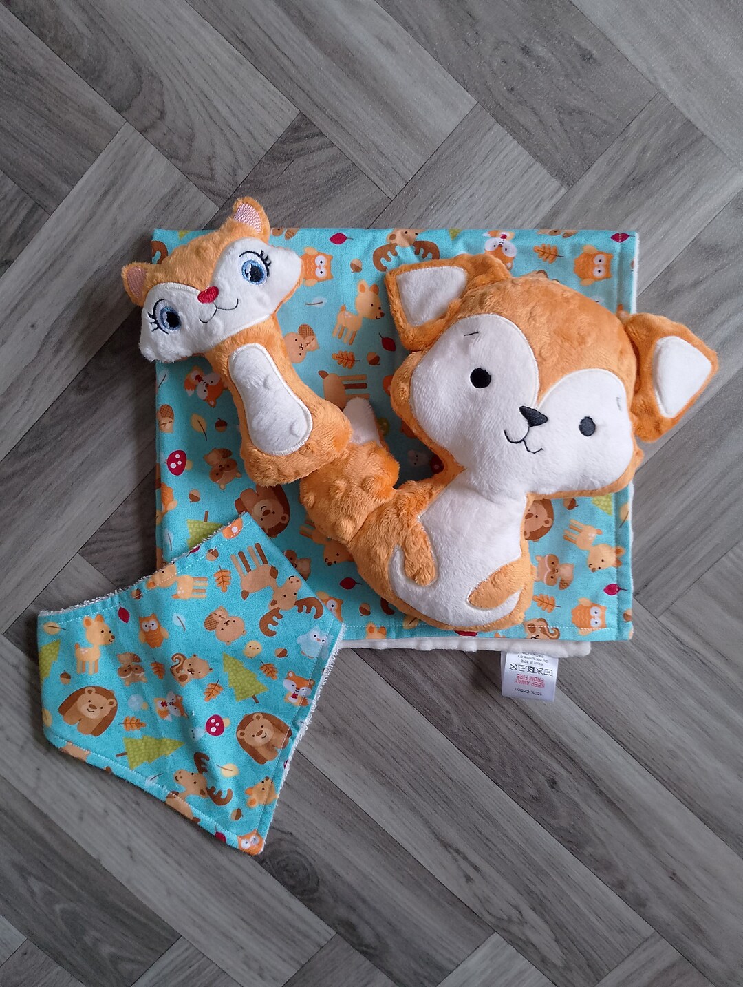Fox Blanket Set, Woodland Baby Set, Fox Baby Gift Set, Fox Rattle, Fox ...