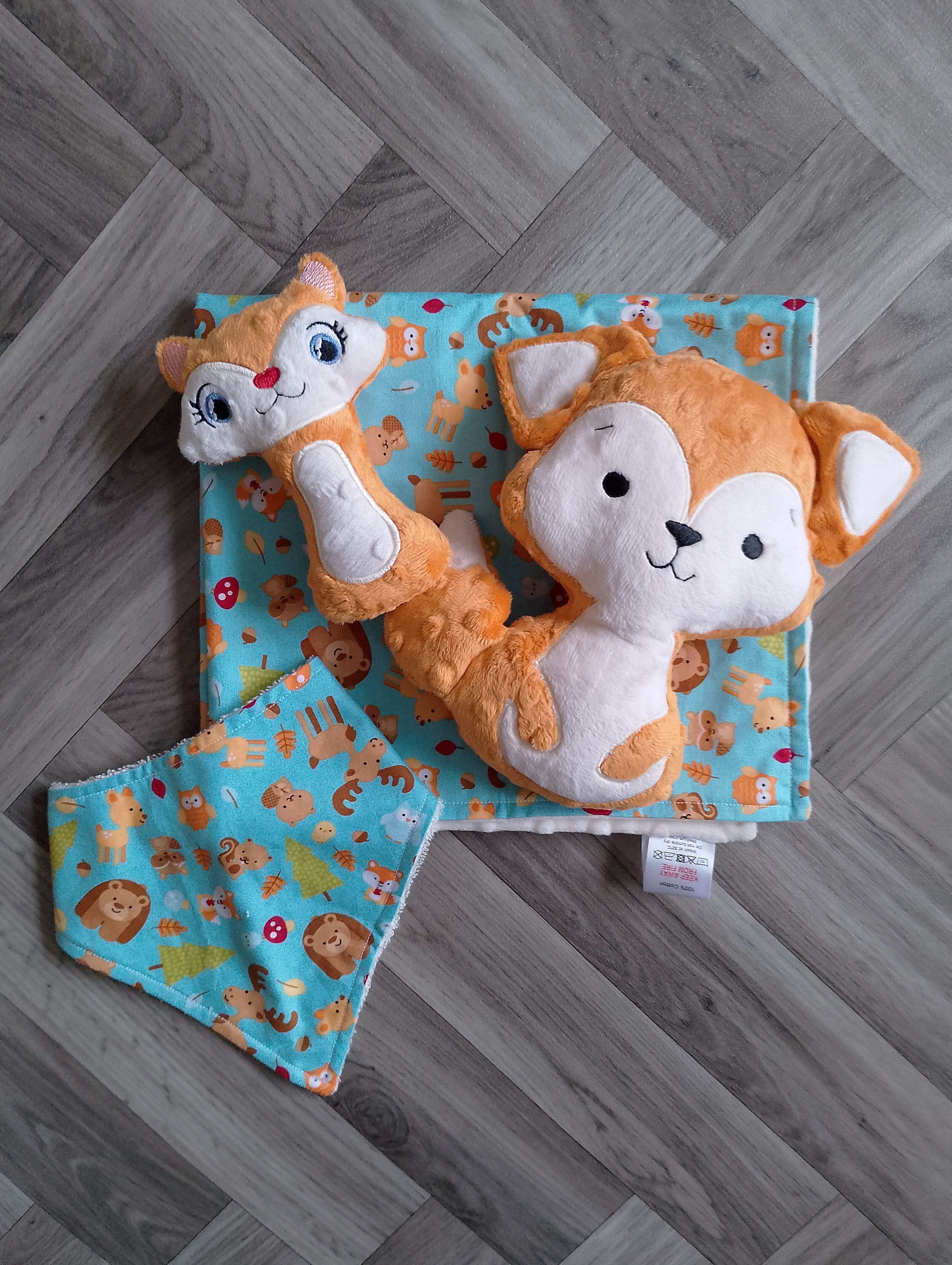 Fox Blanket Set, Woodland Baby Set, Fox Baby Gift Set, Fox Rattle, Fox ...