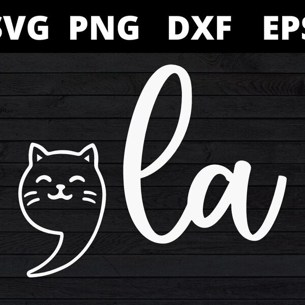 Cat Comma La Svg - Etsy