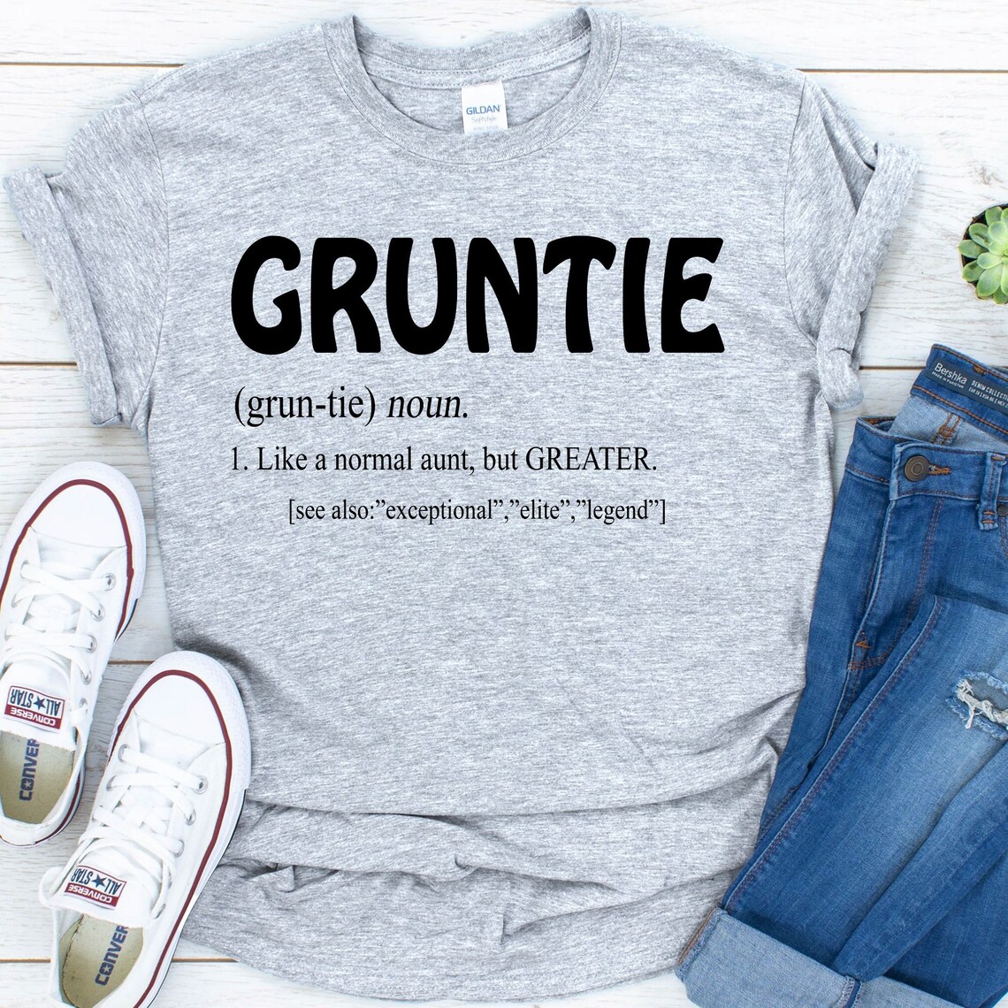 Gruntie Definition Fun Great Aunt T-shirt - Etsy