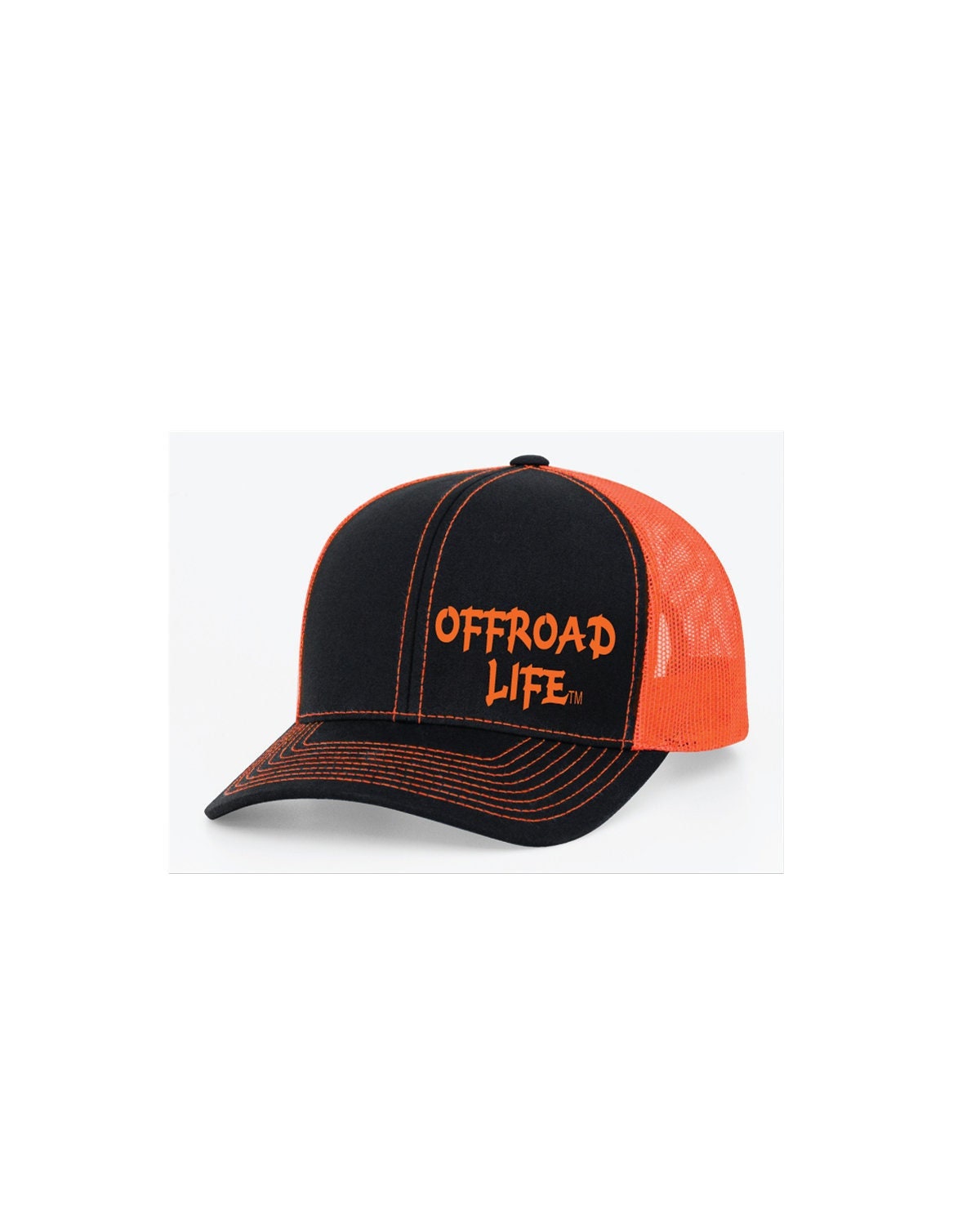 OFFROAD LIFE, Snap Trucker Hat, Black, Neon Orange Text, OL3508 - Etsy