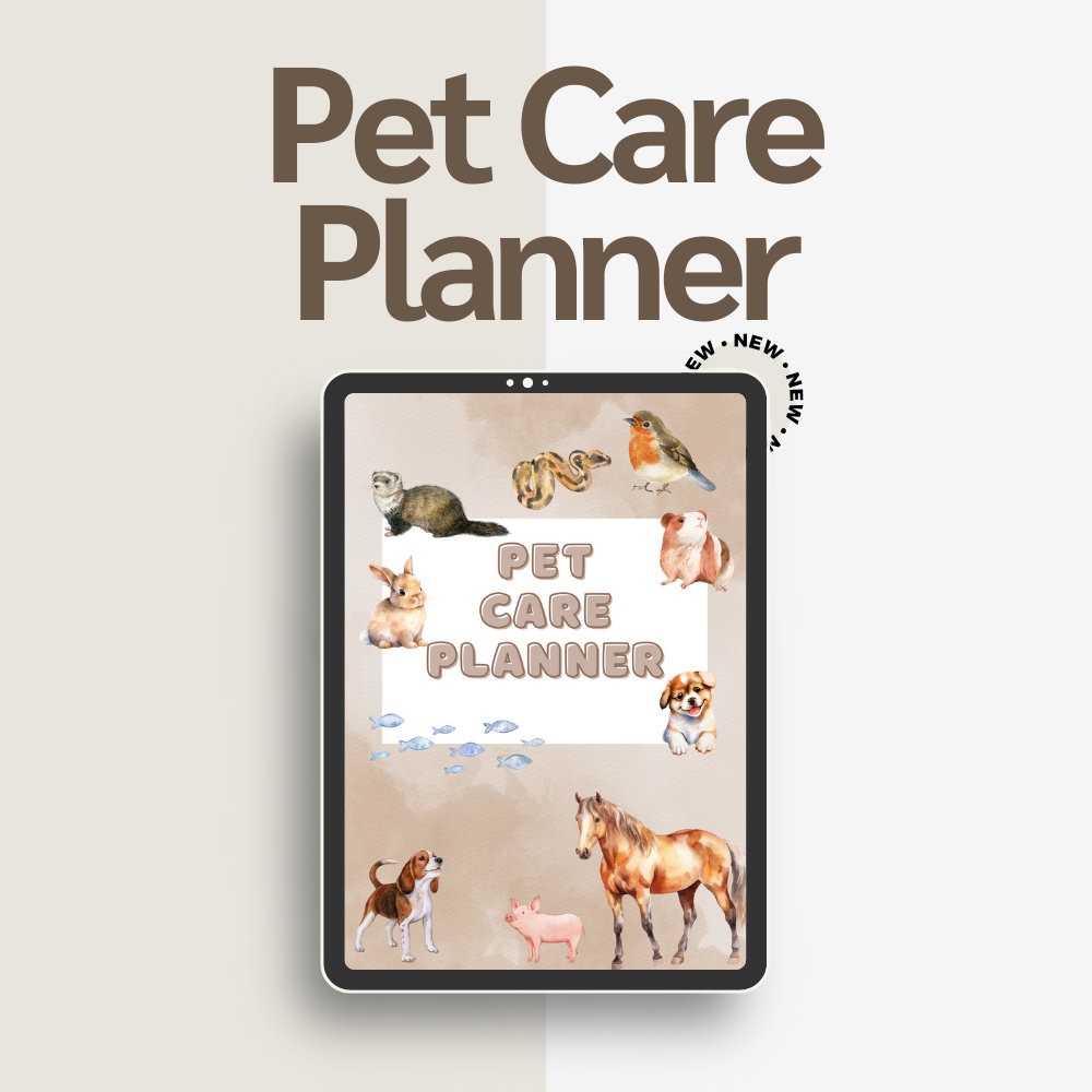 Animal Care Planner, Animal Pet Sitter Notes PDF Digital Download, iPad ...