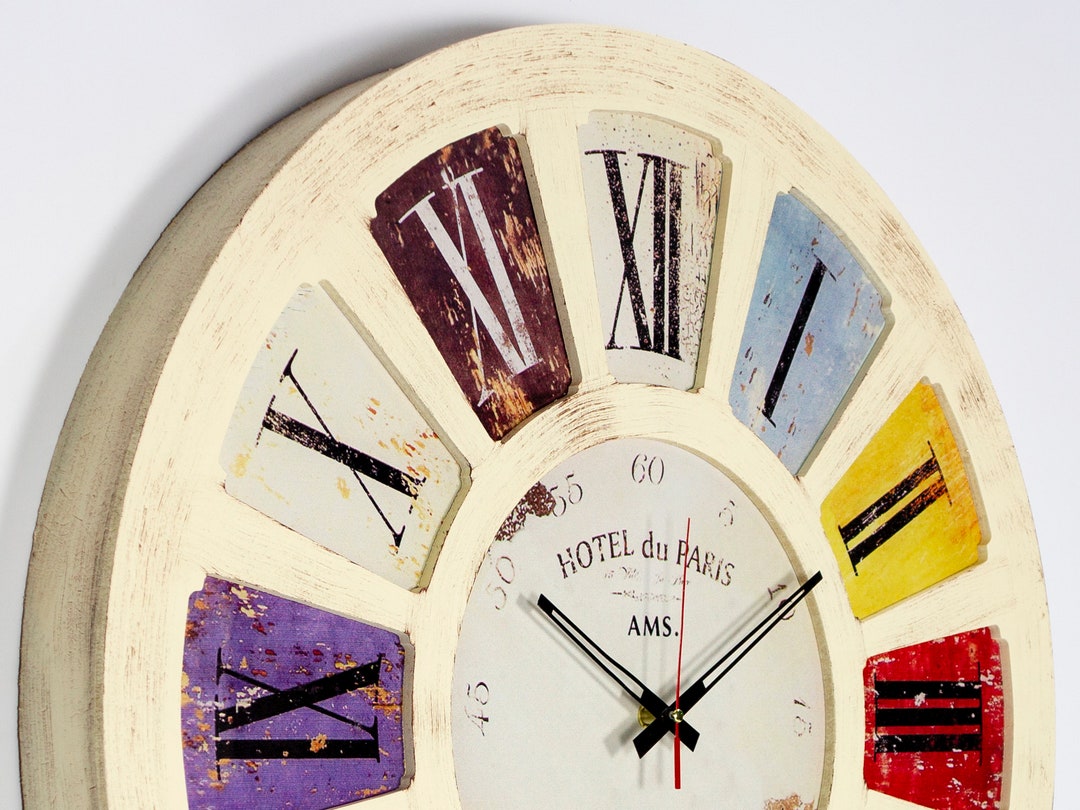 65 Cm 25.6 Large Wall Clock Rustic Wall Clock Rustic - Etsy