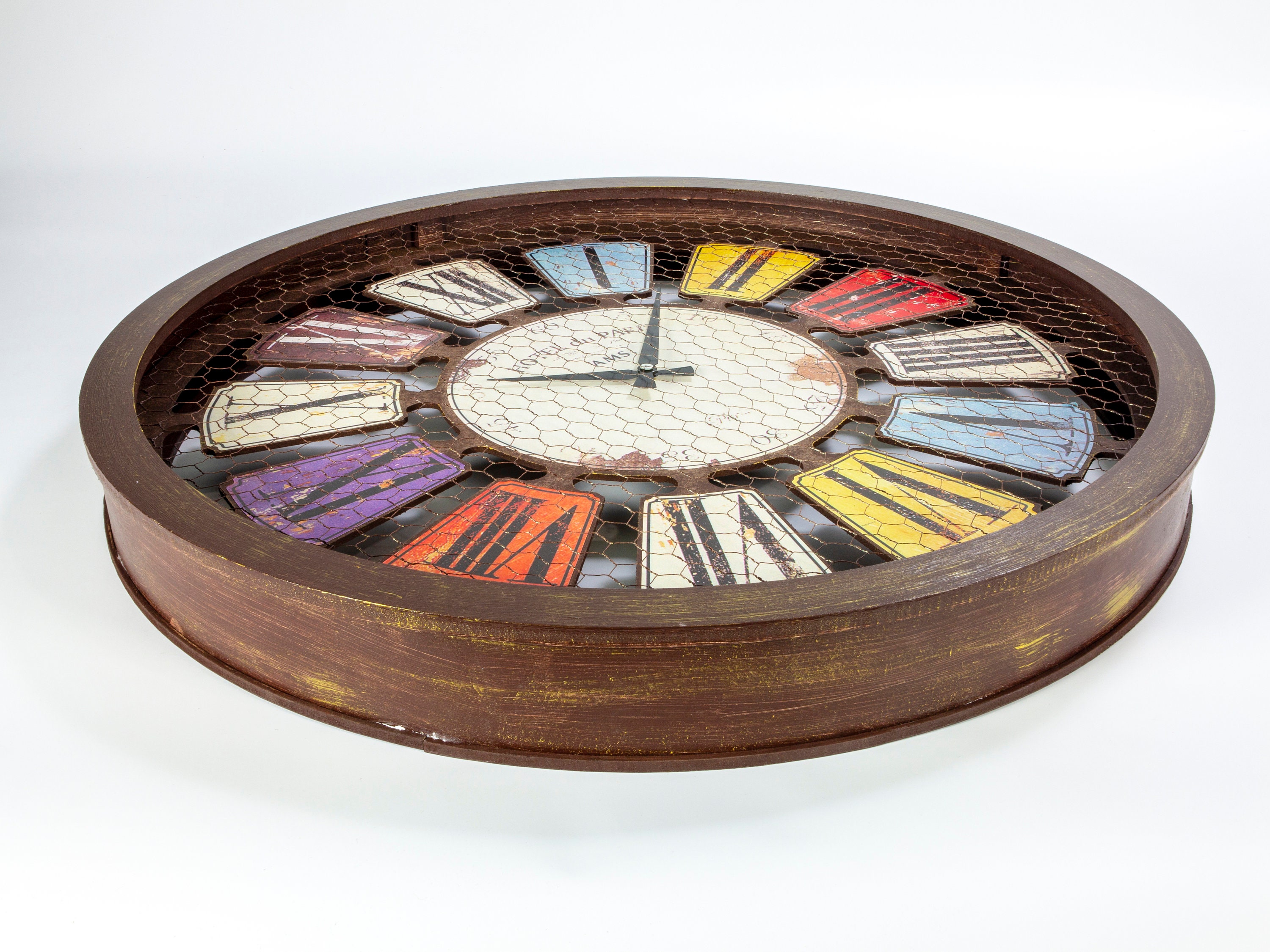 70 Cm 27.5 Large Wall Clock Rustic Wall Clock Rustic - Etsy