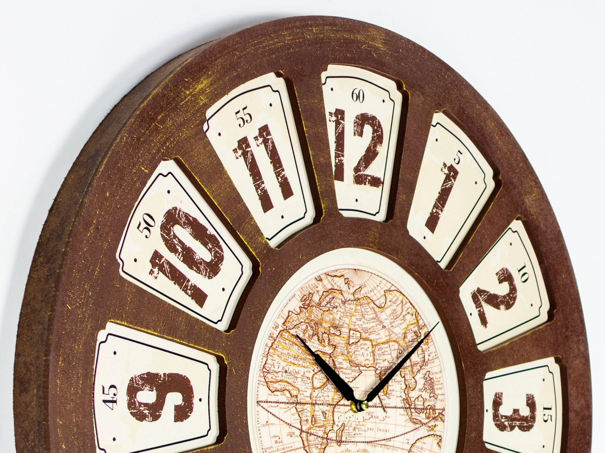 65 Cm 25.6 Large Wall Clock Rustic Wall Clock Brown | Etsy