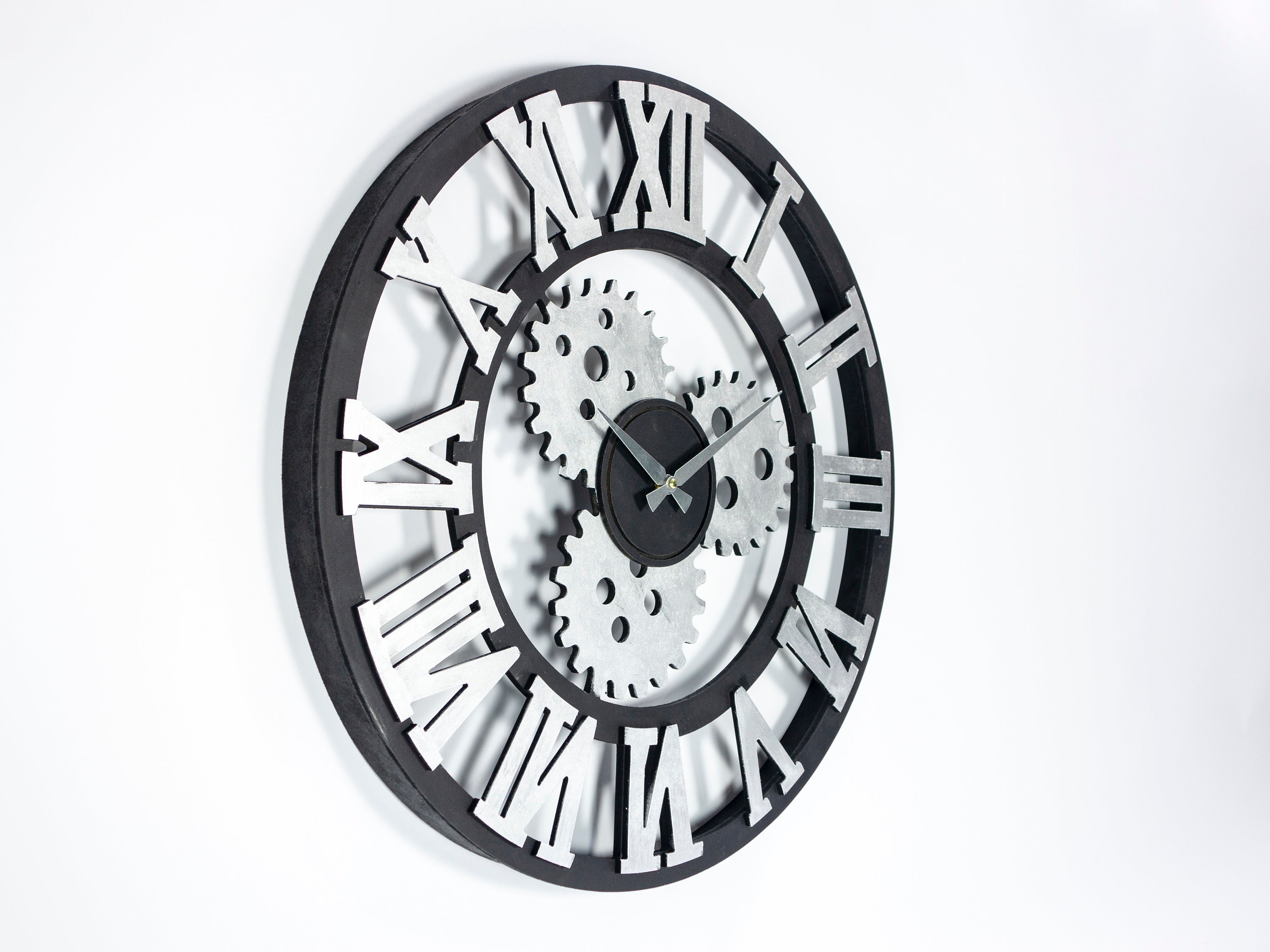 65 Cm 25.6 Large Wall Clock 3D Clock Rustic Wall | Etsy