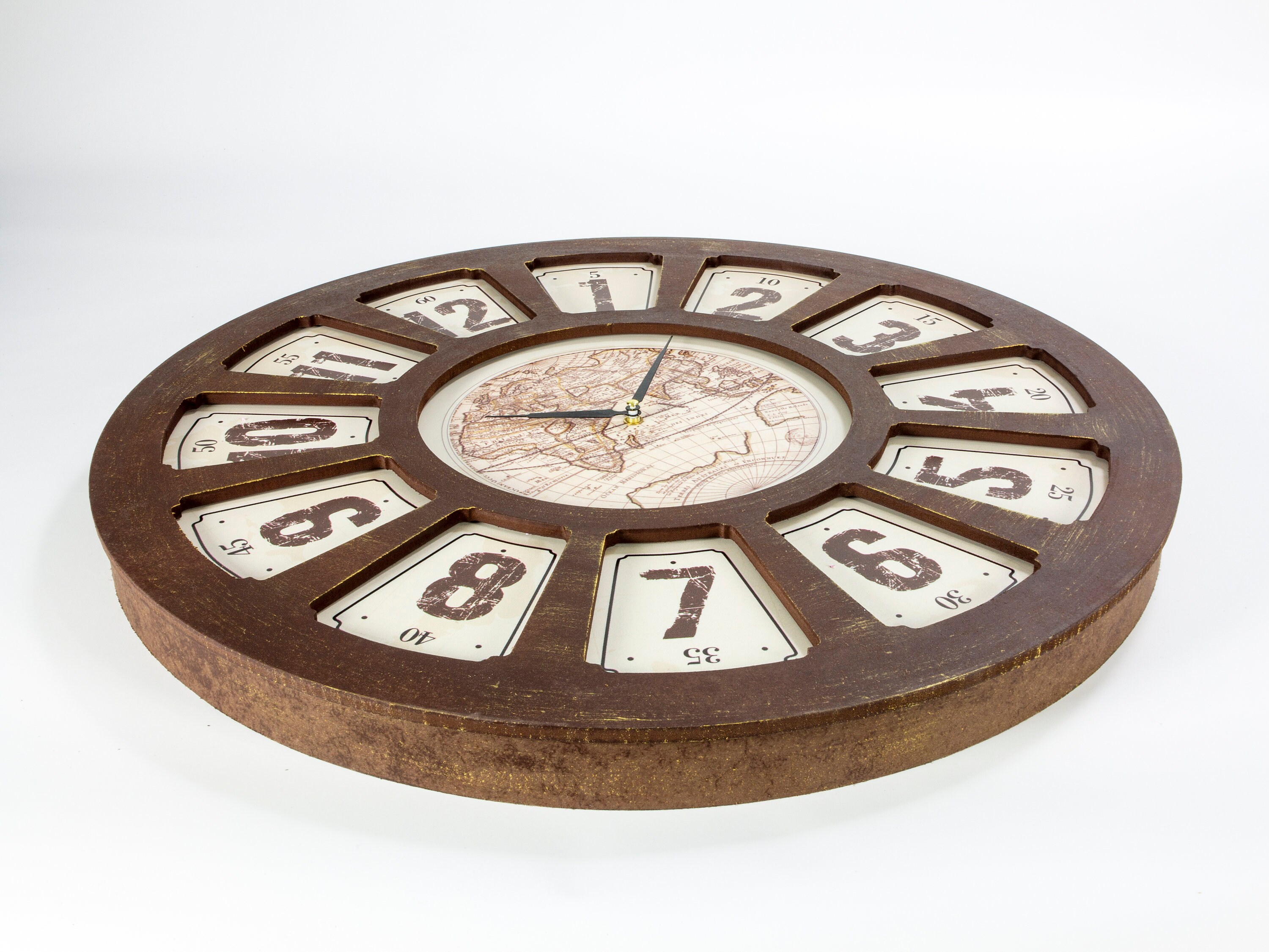 65 Cm 25.6 Large Wall Clock Rustic Wall Clock Brown | Etsy