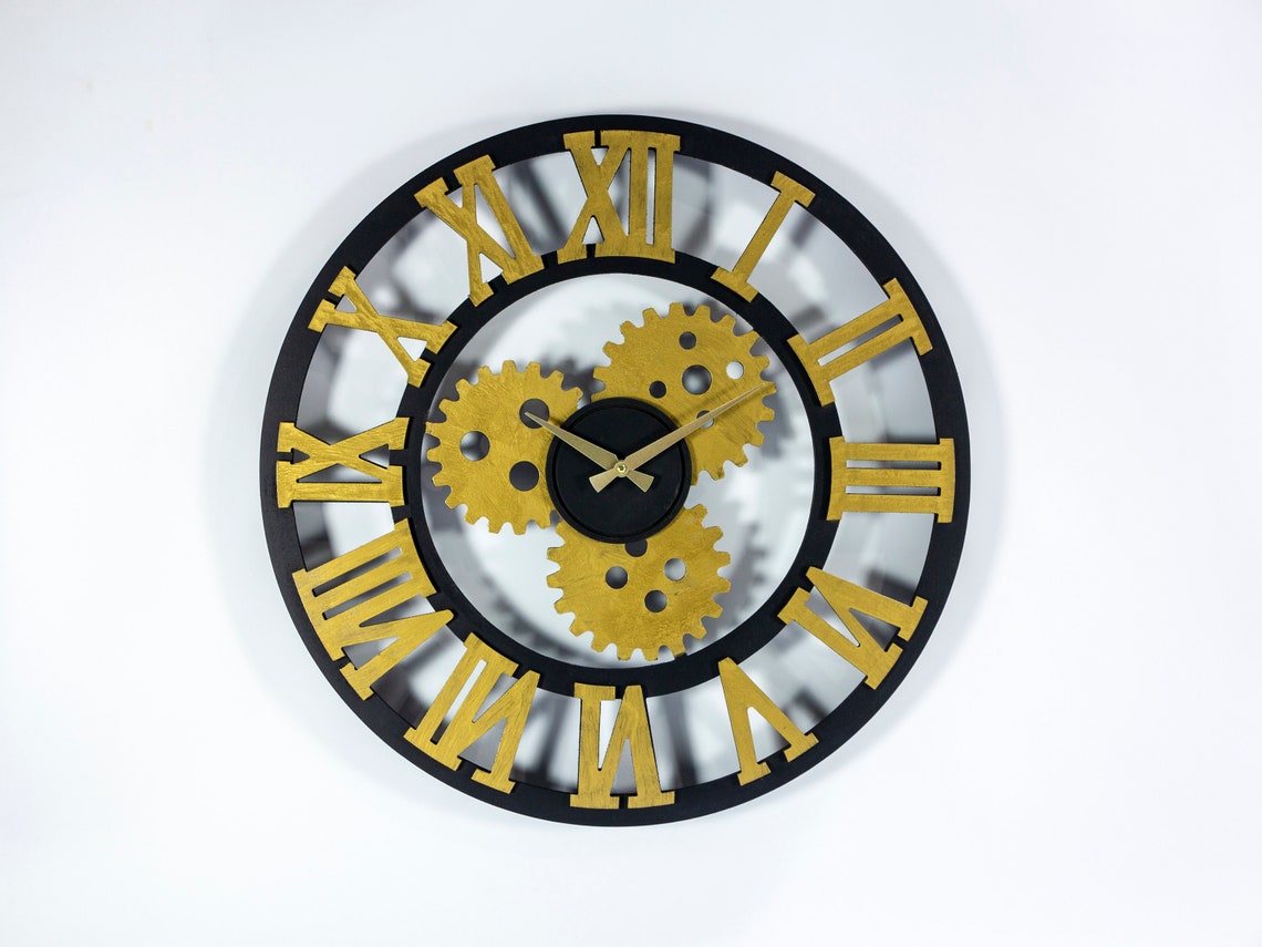 65 Cm 25.6 Large Wall Clock 3D Clock Rustic Wall - Etsy