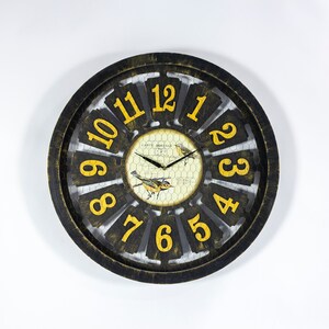 70 Cm 27.5 Large Wall Clock, Rustic Wall Clock, Rustic Decor, 3D Wall ...