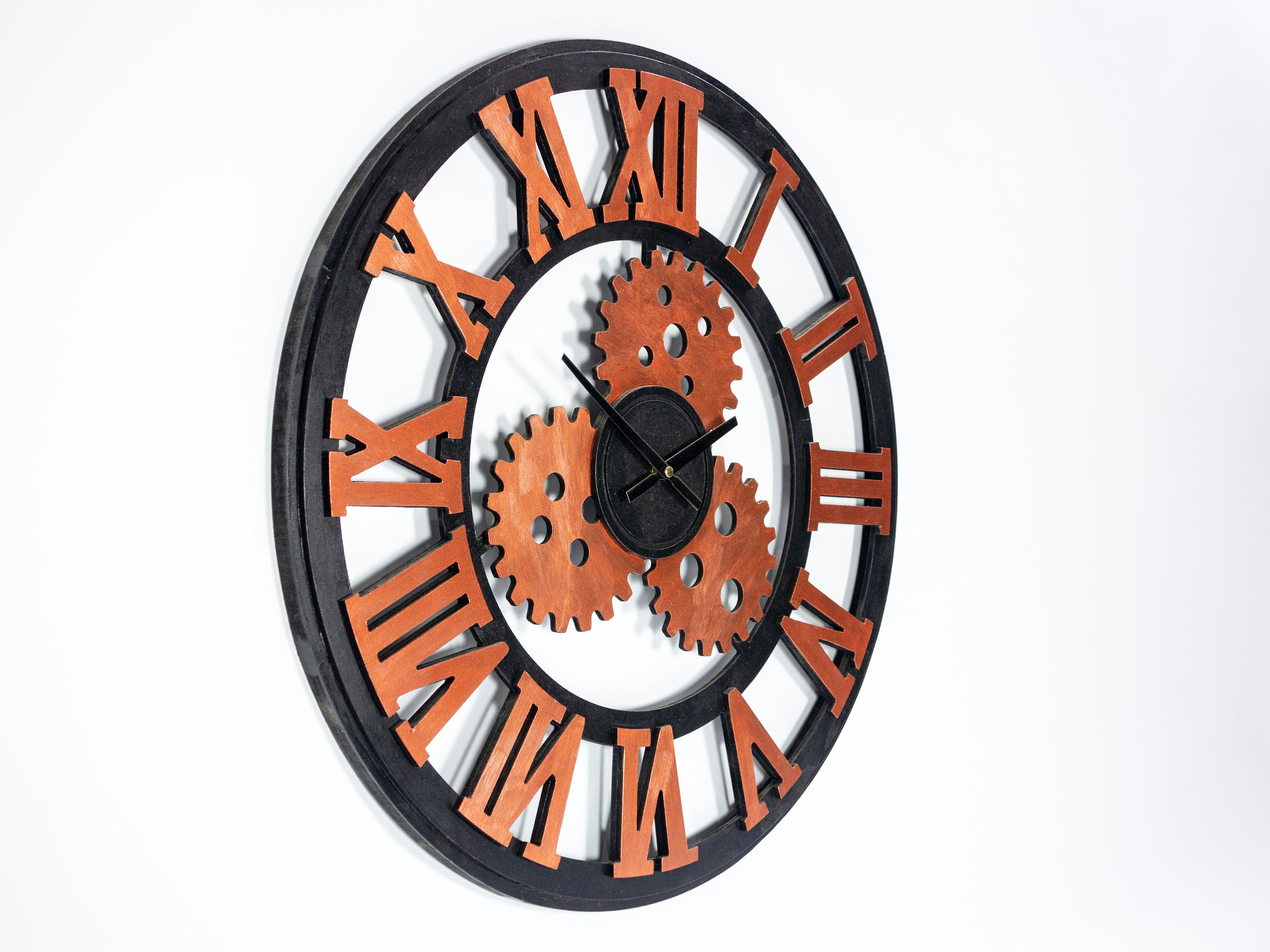 65 Cm 25.6 Large Wall Clock 3D Clock Rustic Wall | Etsy