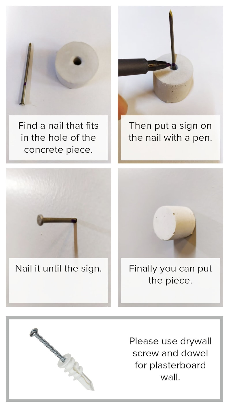 Concrete Wall Clock With Black Leather Strap Modern Wall | Etsy