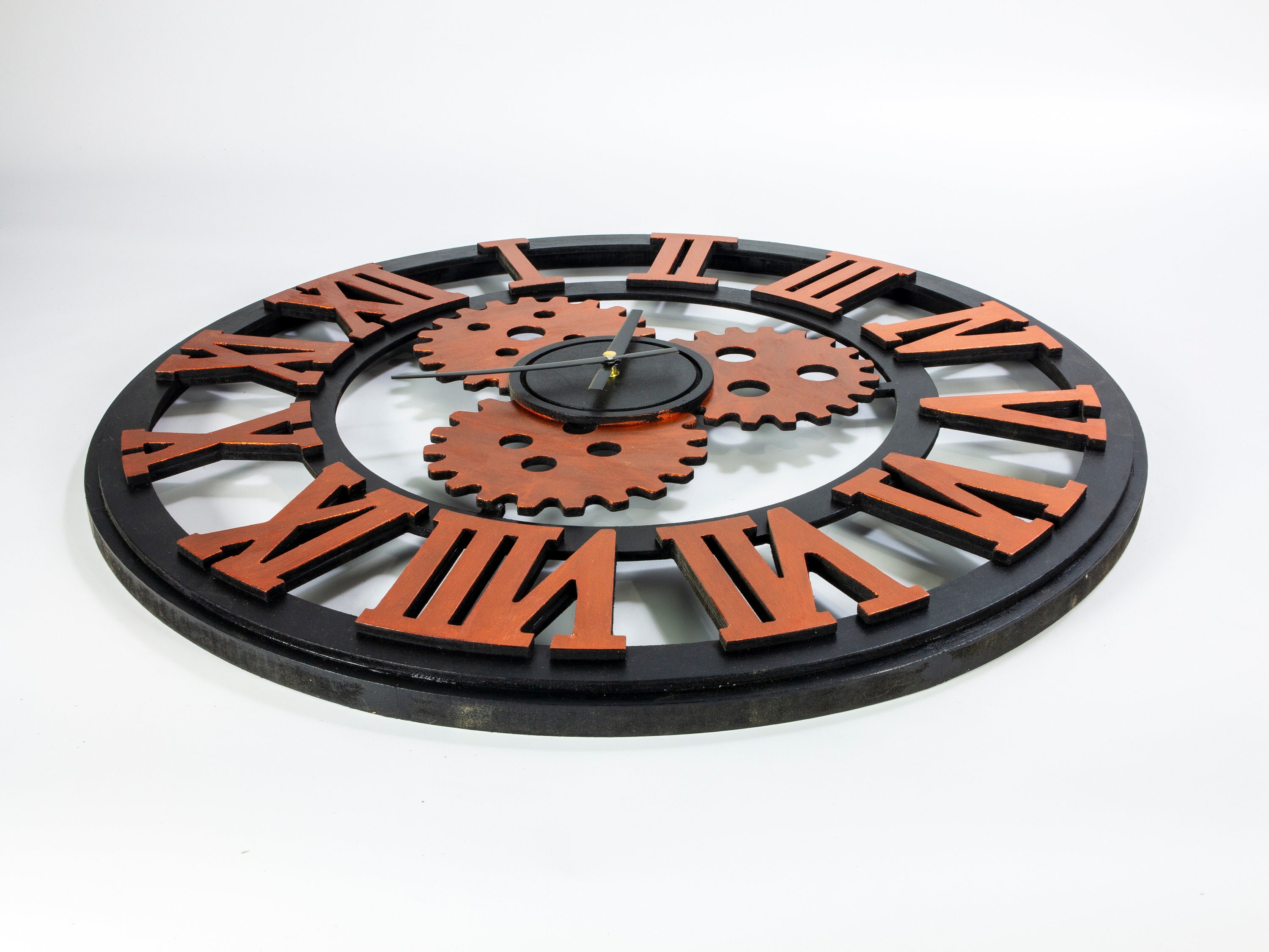 65 Cm 25.6 Large Wall Clock 3D Clock Rustic Wall | Etsy