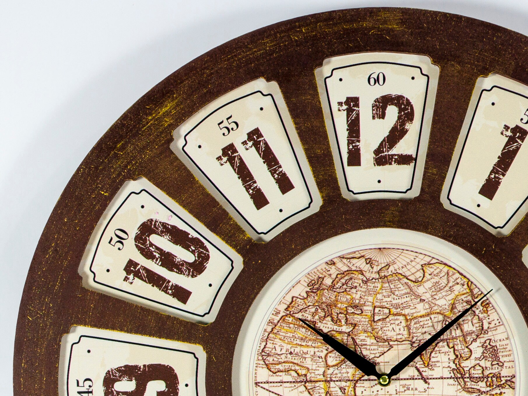 65 Cm 25.6 Large Wall Clock Rustic Wall Clock Brown | Etsy