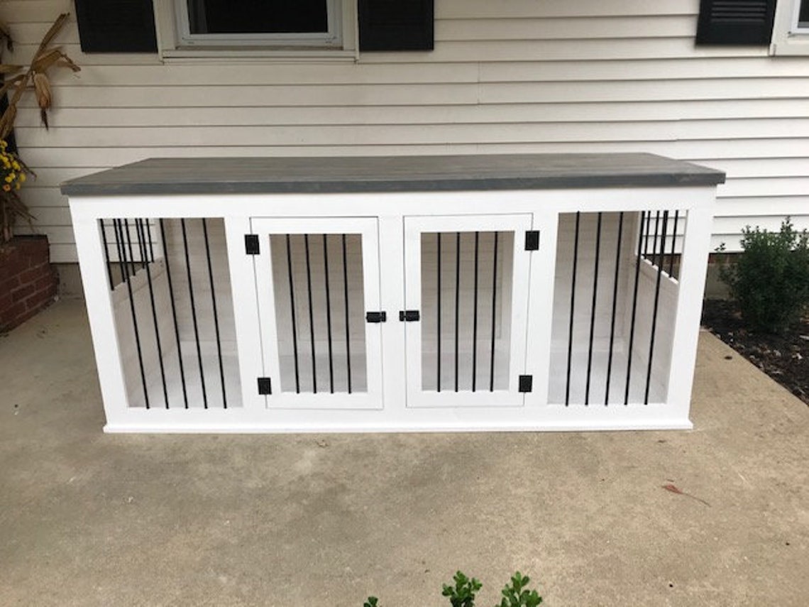 Farmhouse Style Double Dog Kennel - Etsy