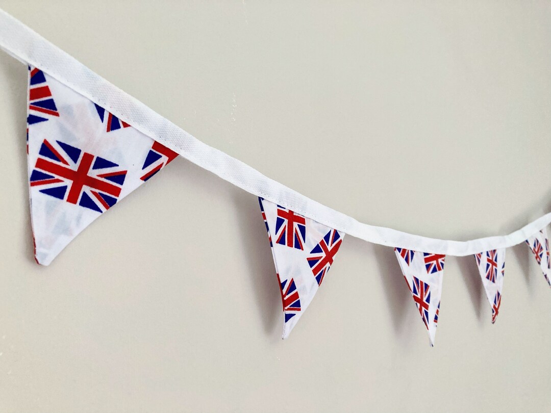 Union Jack Mini Bunting. Union Jack Flags, Great Britain Poly Cotton ...