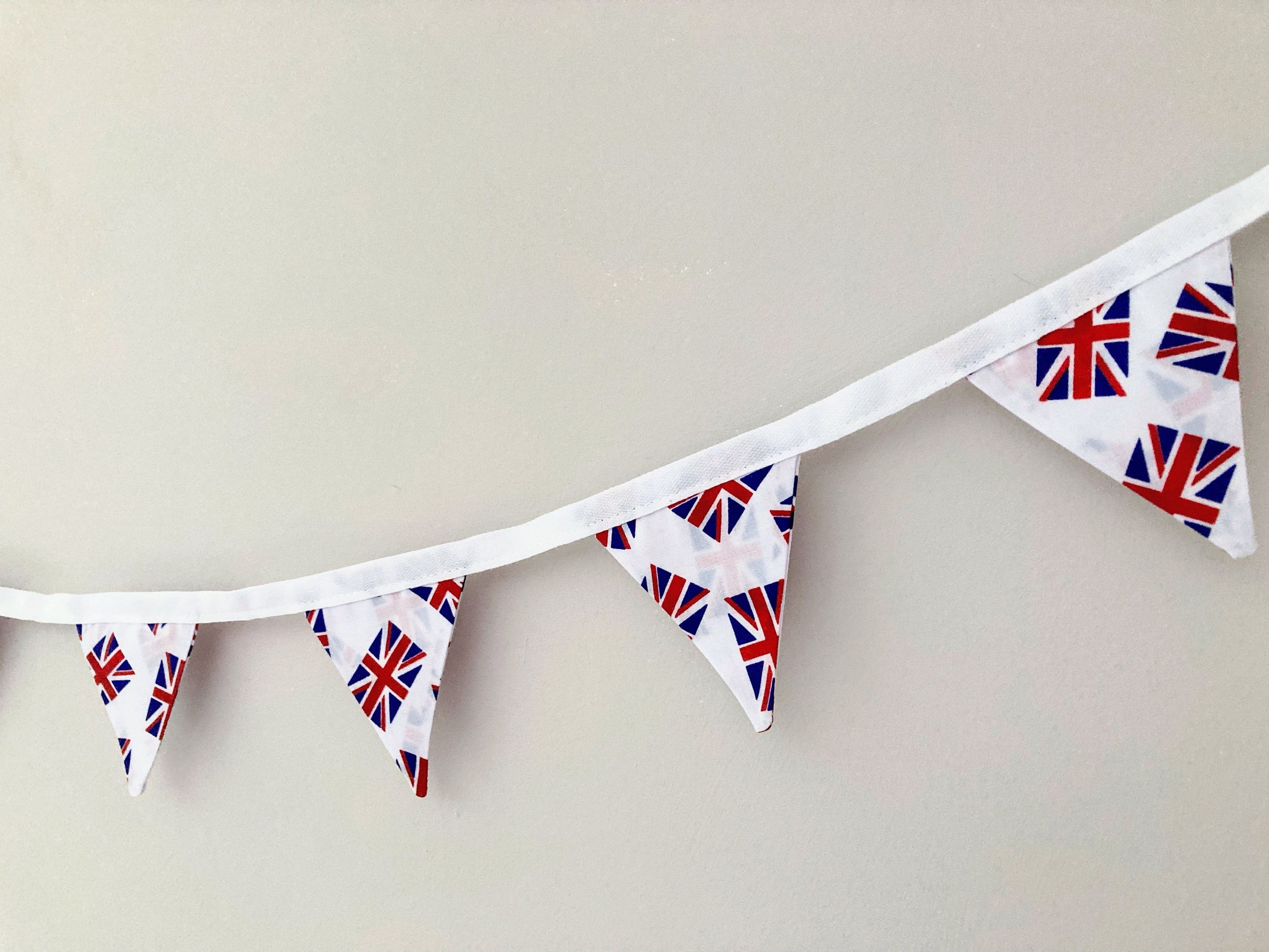 Union Jack Mini Bunting. Union Jack Flags, Great Britain Poly Cotton ...