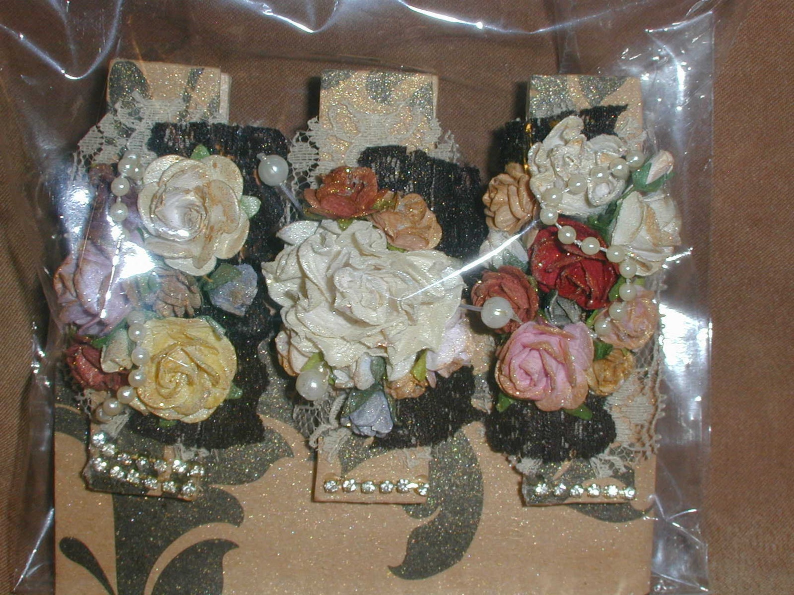 Clothespin Magnet Shabby Chic Paper Flower - Etsy
