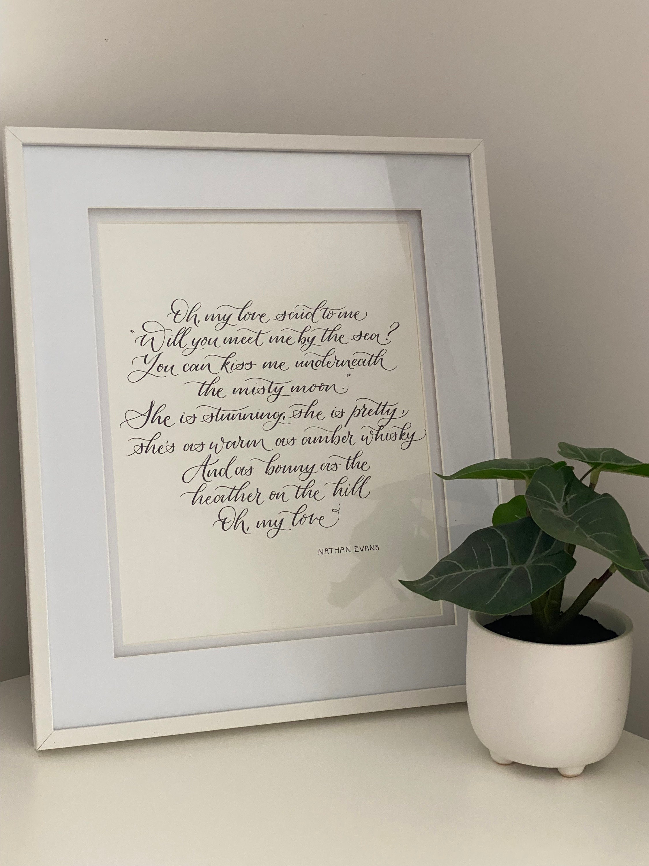 Custom Hand Lettered Modern Calligraphy Piece, Bespoke Art, Calligraphy ...