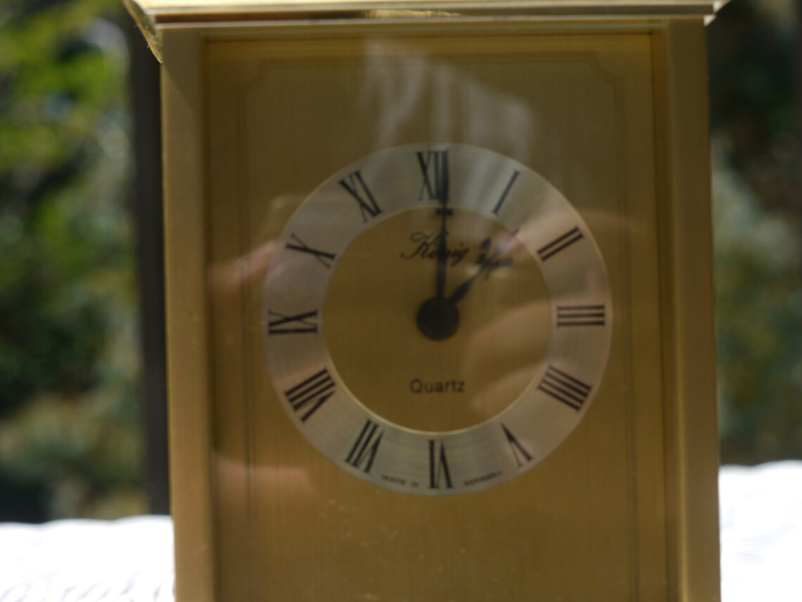 Vintage KÖNIG Brass Clock/hechinger Quartz Time Made in - Etsy